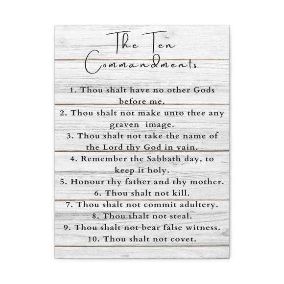 Express Your Love Gifts | Art | Scripture Sign Ten Commandments White ...